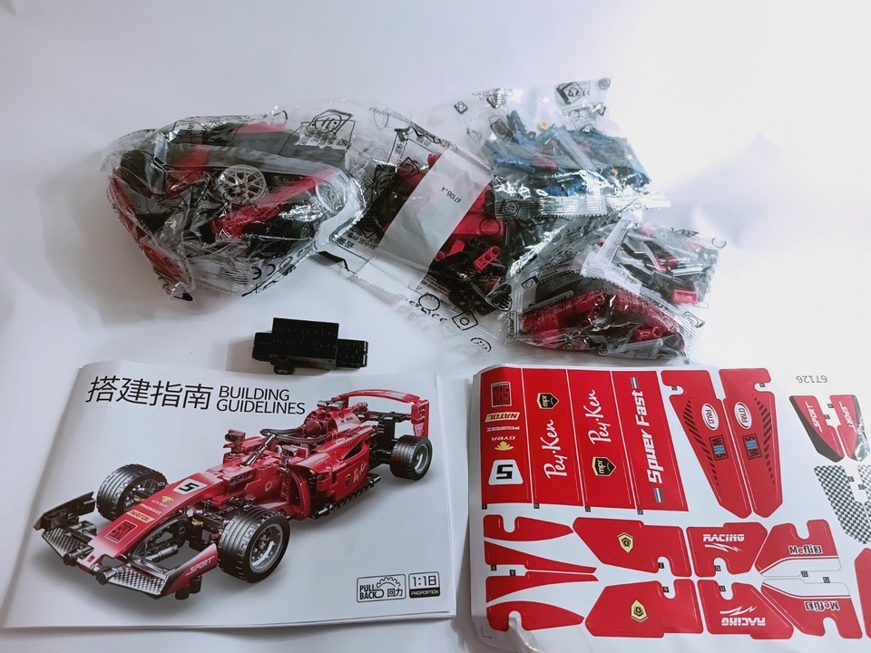 F1 red Ferrari Building Blocks 455 PCs, Instructions, Stickers | eBay UK