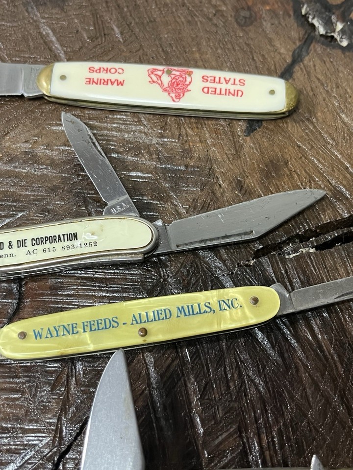 Vintage Pocket Knife Lot Advertising Knives LIPIC Idea Novelty Co ...
