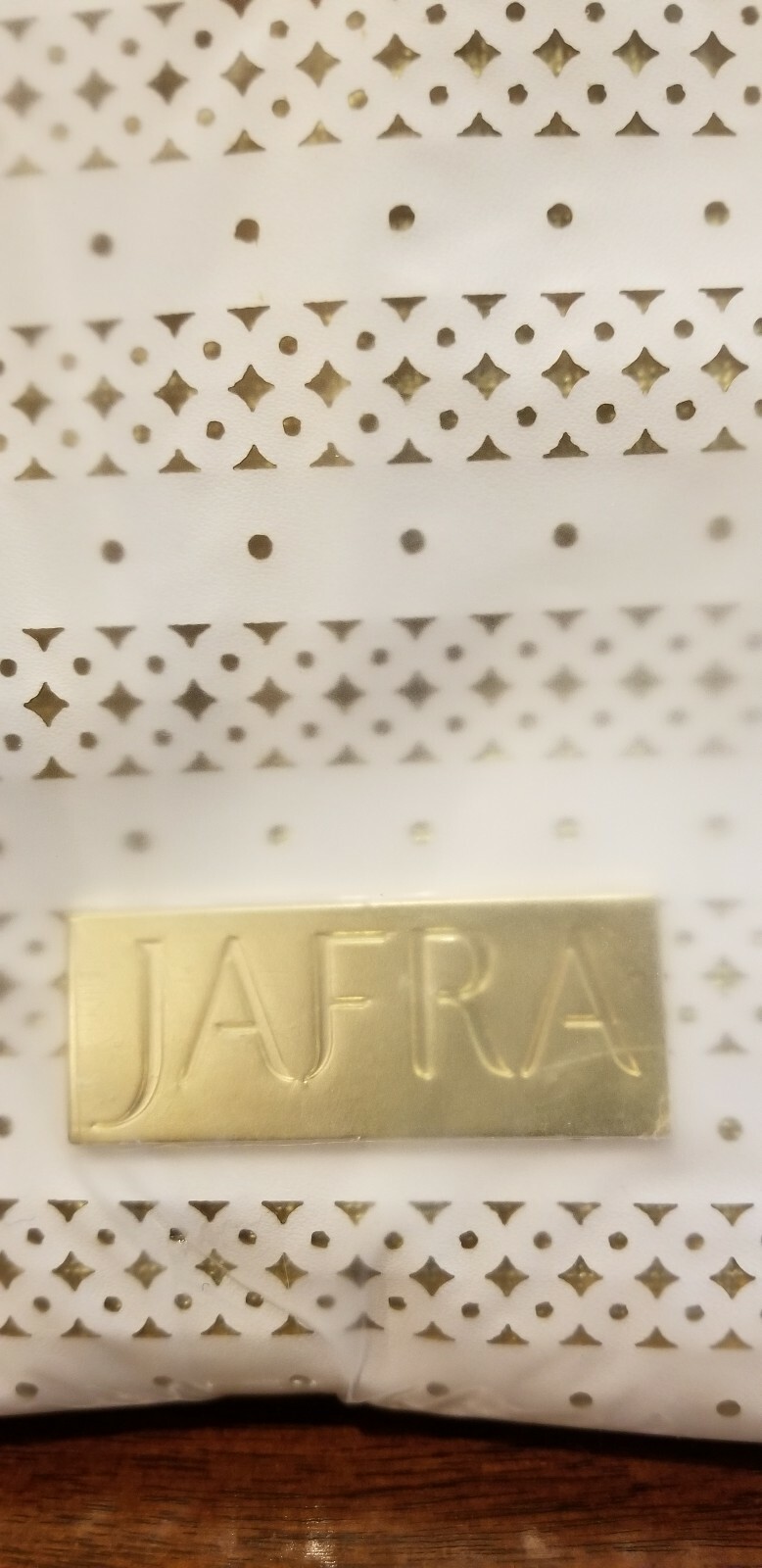 Jafra ~ NEW Skin Care Makeup Bag White With Gold Color Inlay 7.5 x 11 ...