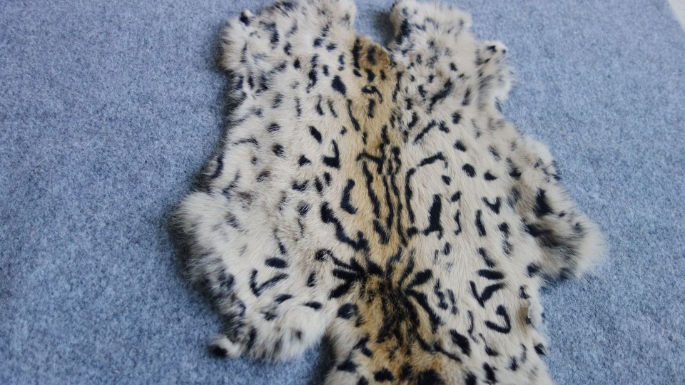 1pcs Genuine Rabbit Fur Pelt Skin Leopard Animal Print Leather Hide ...