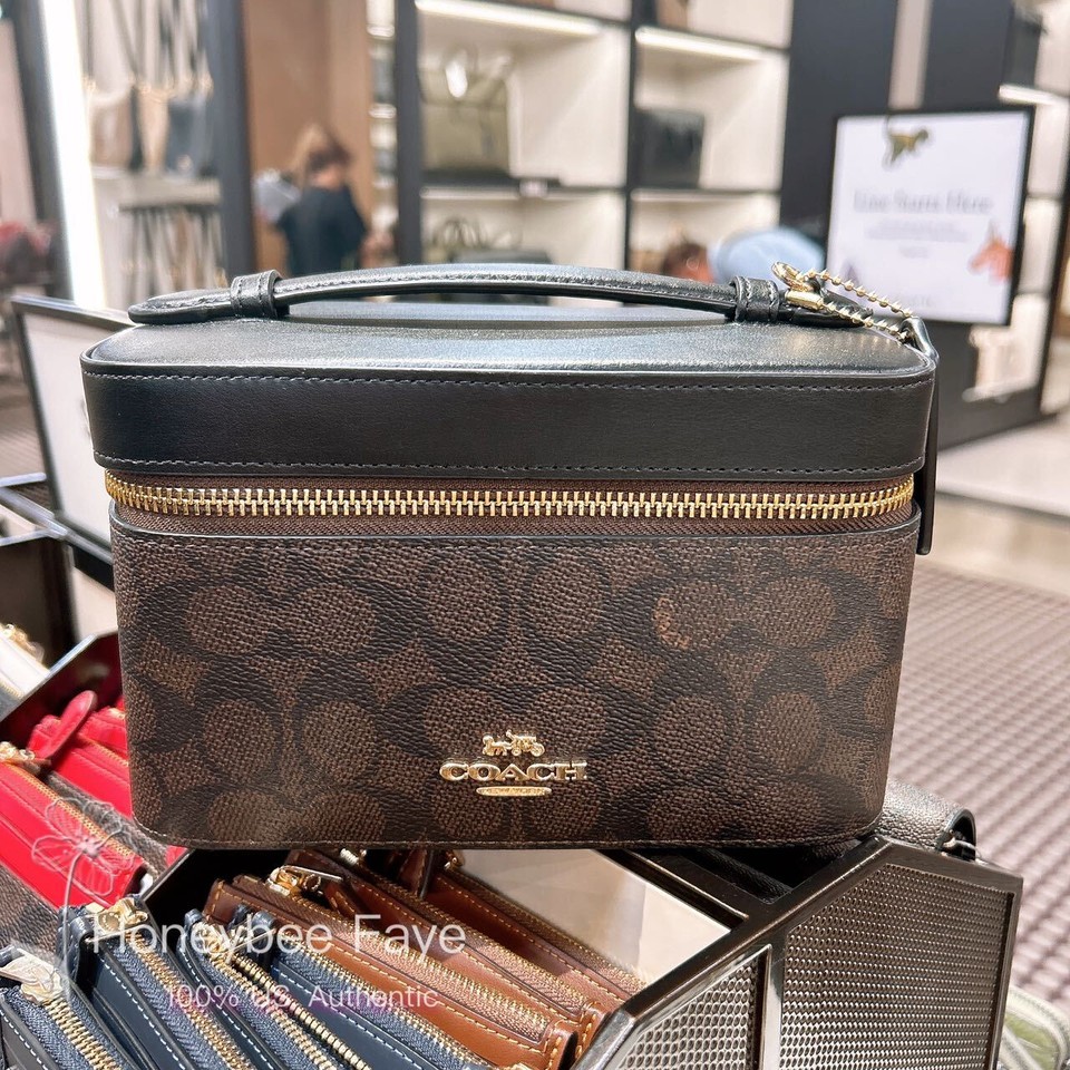 NWT Coach Cosmetic Case In Signature Canvas CW728/CW727 | eBay