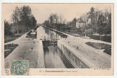 FOURCHAMBAULT - Nievre - CPA 58 - le canal lateral - Peniche Ecluse | eBay