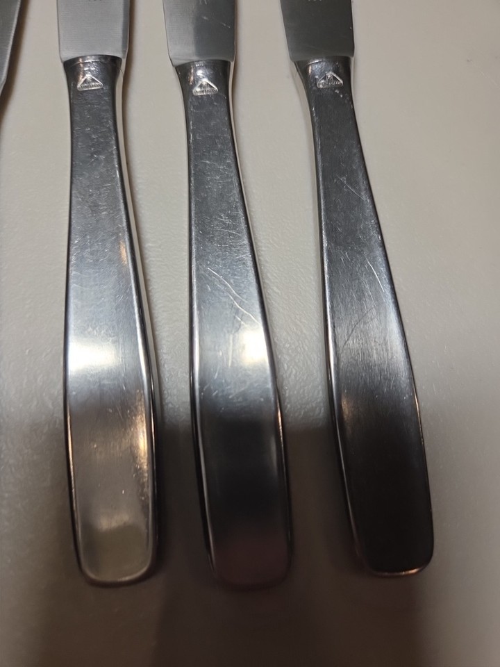 4 Modern Hollow Knives WMF LINE Frasers Cromargan Triangle Germany 8 3/ ...