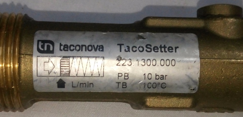 TACONOVA TACOSETTER 223.1300.000 INLINE BALANCING VALVE FLOW METER ...
