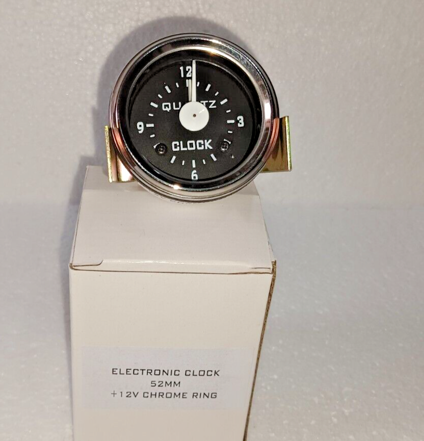 2" /52mm Electronic Car Clock -Chrome Bezel 12 v Dashboard instrument ...