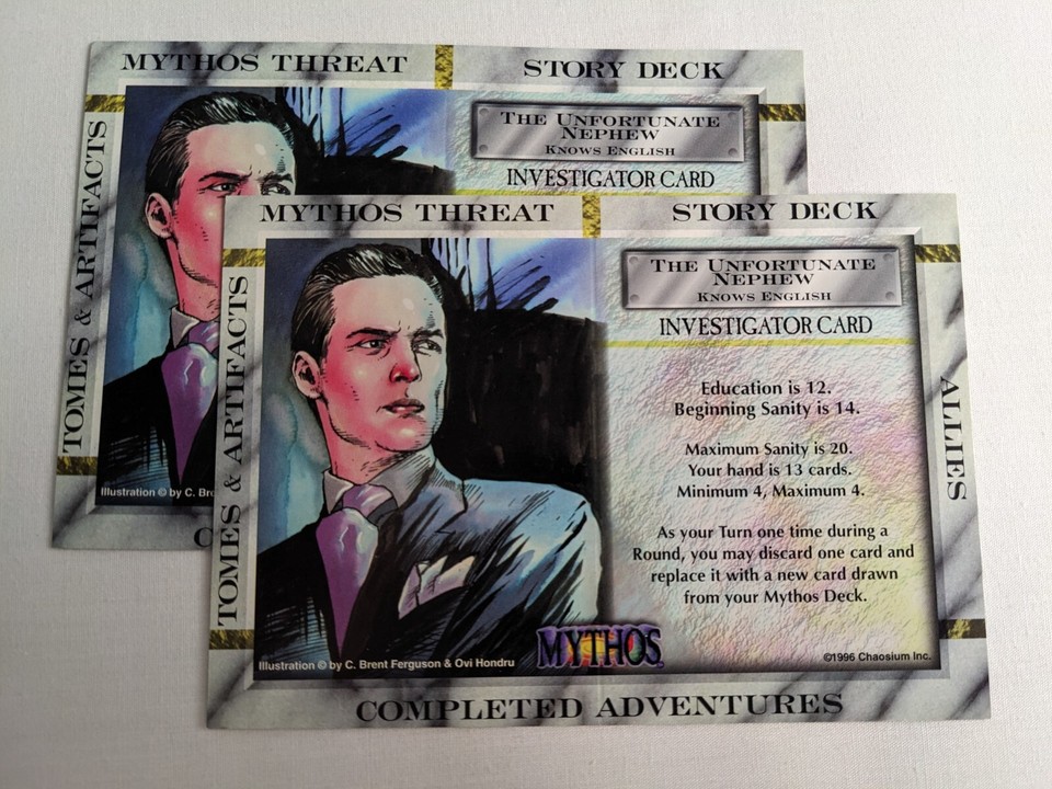 MYTHOS CCG Mystic/Nephew Investigator EXC Chaosium 1996 | eBay