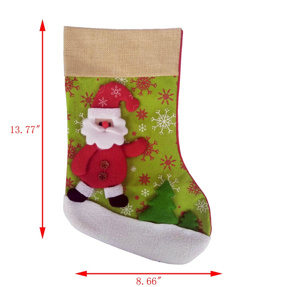 14X9" Xmas Stocking Sack Santa Christmas Gift Bag Hanging Gift Stocking ...