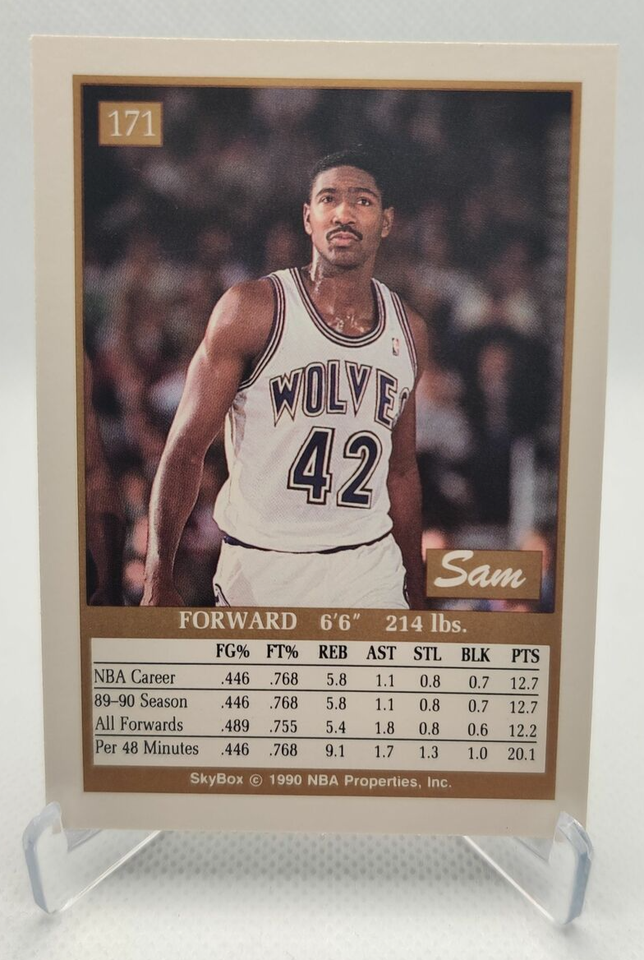 1990-91 SkyBox Minnesota Timberwolves Basketball Card #171 Sam Mitchell ...