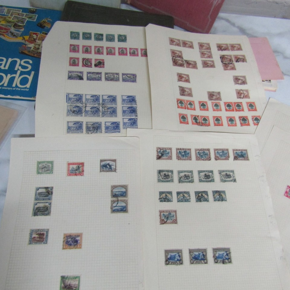 Stamp Album Great Britain World etc Unsorted Loose Stamps & Other JOB ...