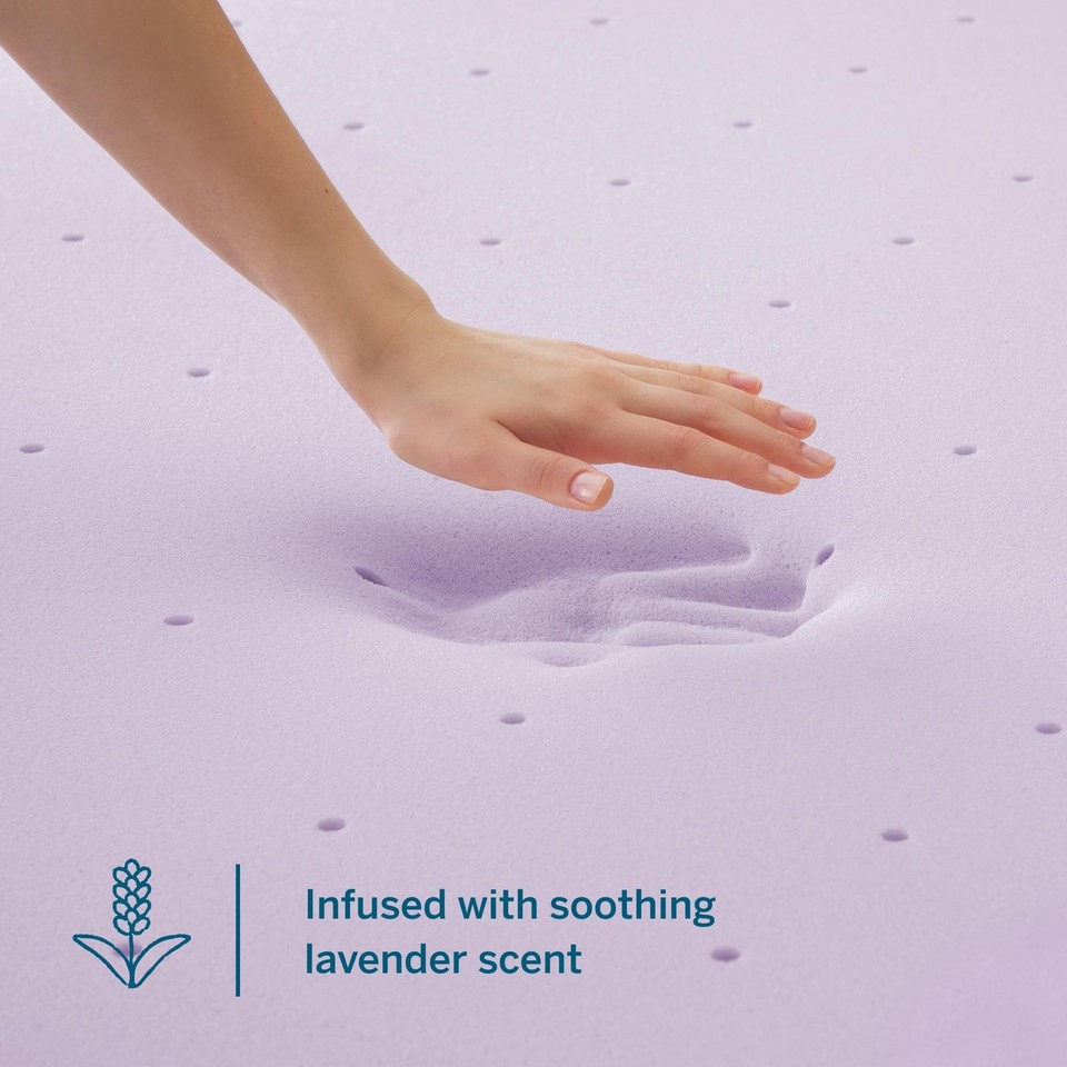 Lucid 3 Inch Lavender Infused Memory Foam Mattress Topper - Ventilated ...