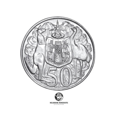 1966 Round 50c Coin Australia GEM UNC From Original Rural Bank Roll 80% ...