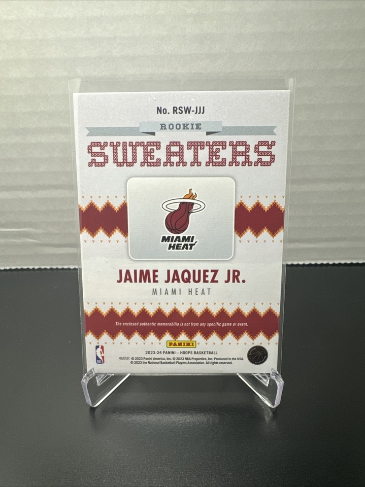 2023-24 Panini NBA Hoops #RSW-JJJ JAIME JAQUEZ JR. Rookie Sweaters ...