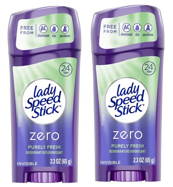 2 Pack- Lady Speed Stick Zero Deodorant Stick, Purely Fresh, 2.3 Oz | eBay