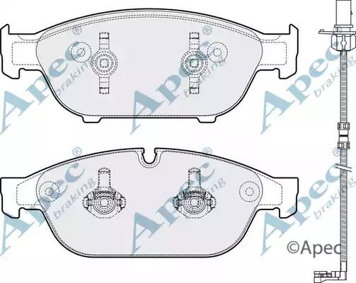 PAD1810 APEC Front Brake Pad Set Replaces 4G0698151B,4G0698151G ...