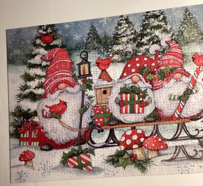 Lang 500 Piece Jigsaw Puzzle - Holiday Gnomes - Susan Winget ~Linen ...