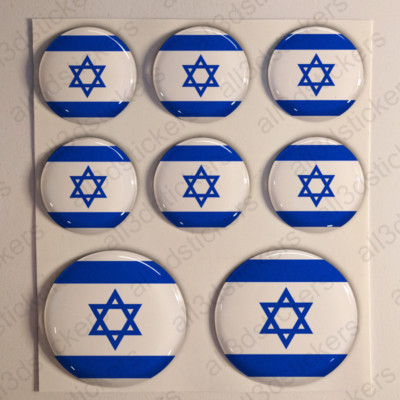 Autocollants Israel Adhésif Drapeau Israel 3D Résine Relief Autocollant ...