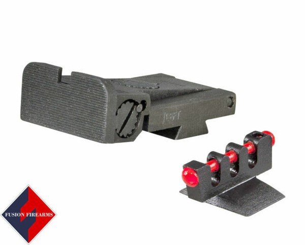 1911 Colt Bomar Style Adjustable Sight Set Black Radius Rear Red Fiber ...