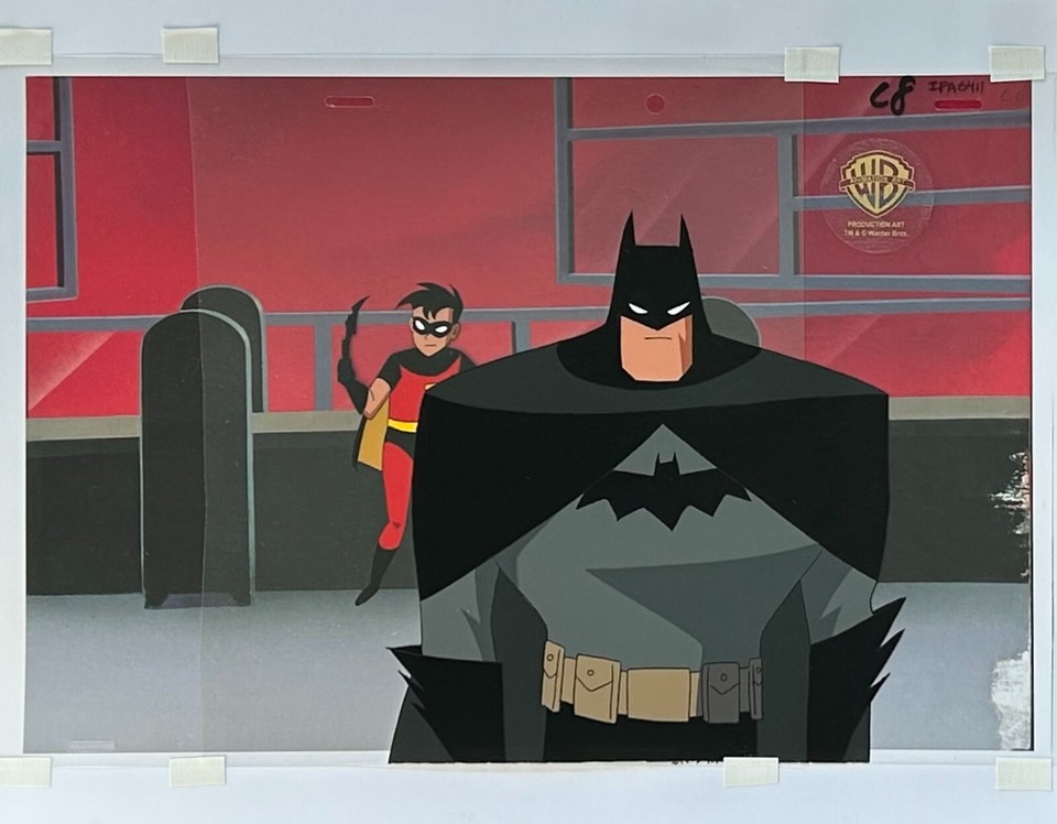 BRUCE TIMM rare BATMAN & ROBIN cel C8 PAN SHOT Never Fear BTAS WB COA ...