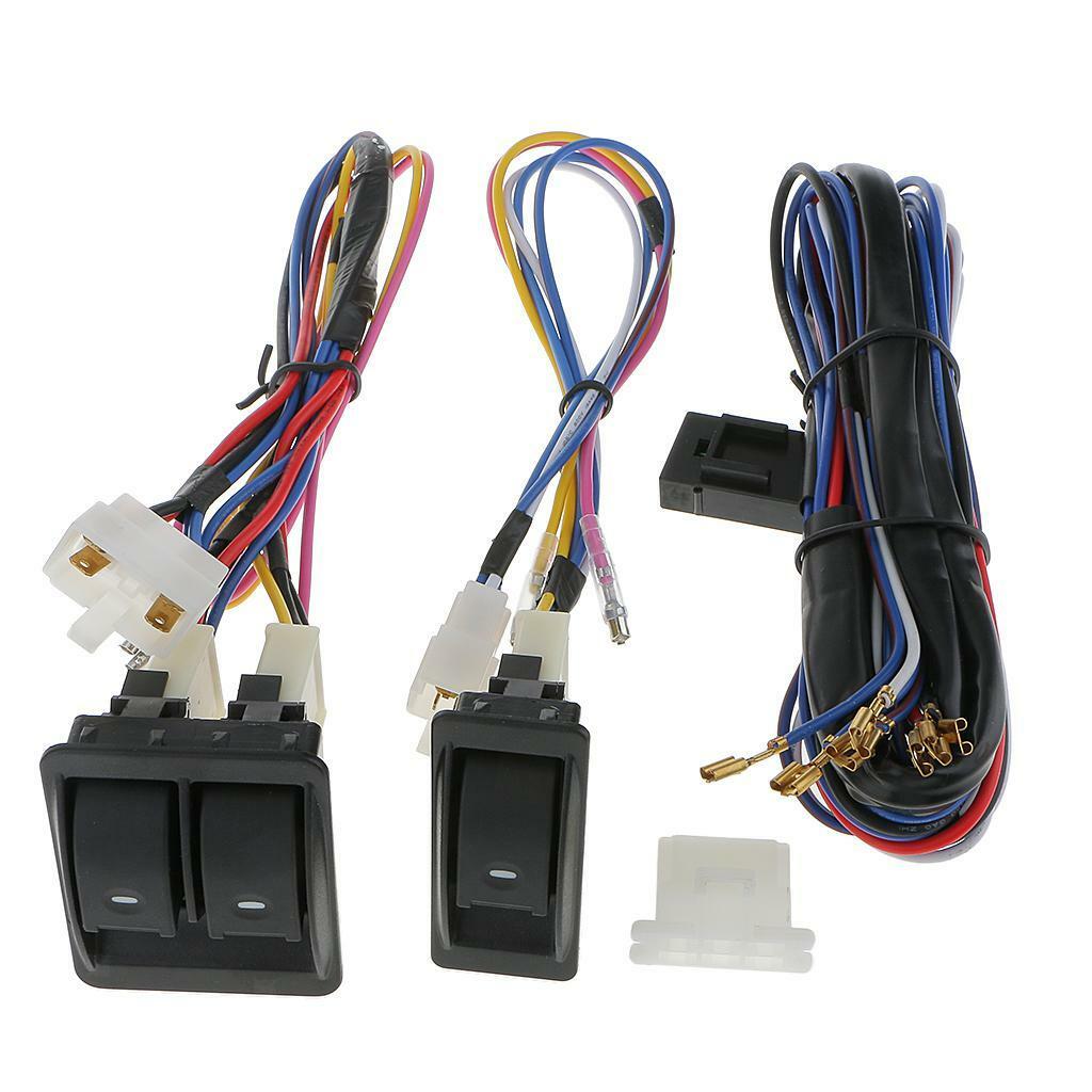12V Universal Car Electric Power Window Switch Kit with Wiring Harness ...