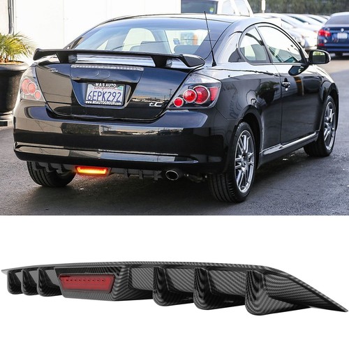 For 2005-2016 Scion tC Carbon Fiber Car Rear Bumper Diffuser Lip LED ...