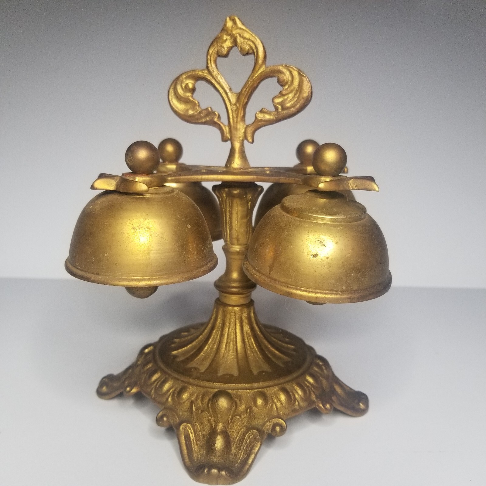 Vintage Ornate Catholic Church Brass Communion Sanctus 4 Bells 7" Tall ...