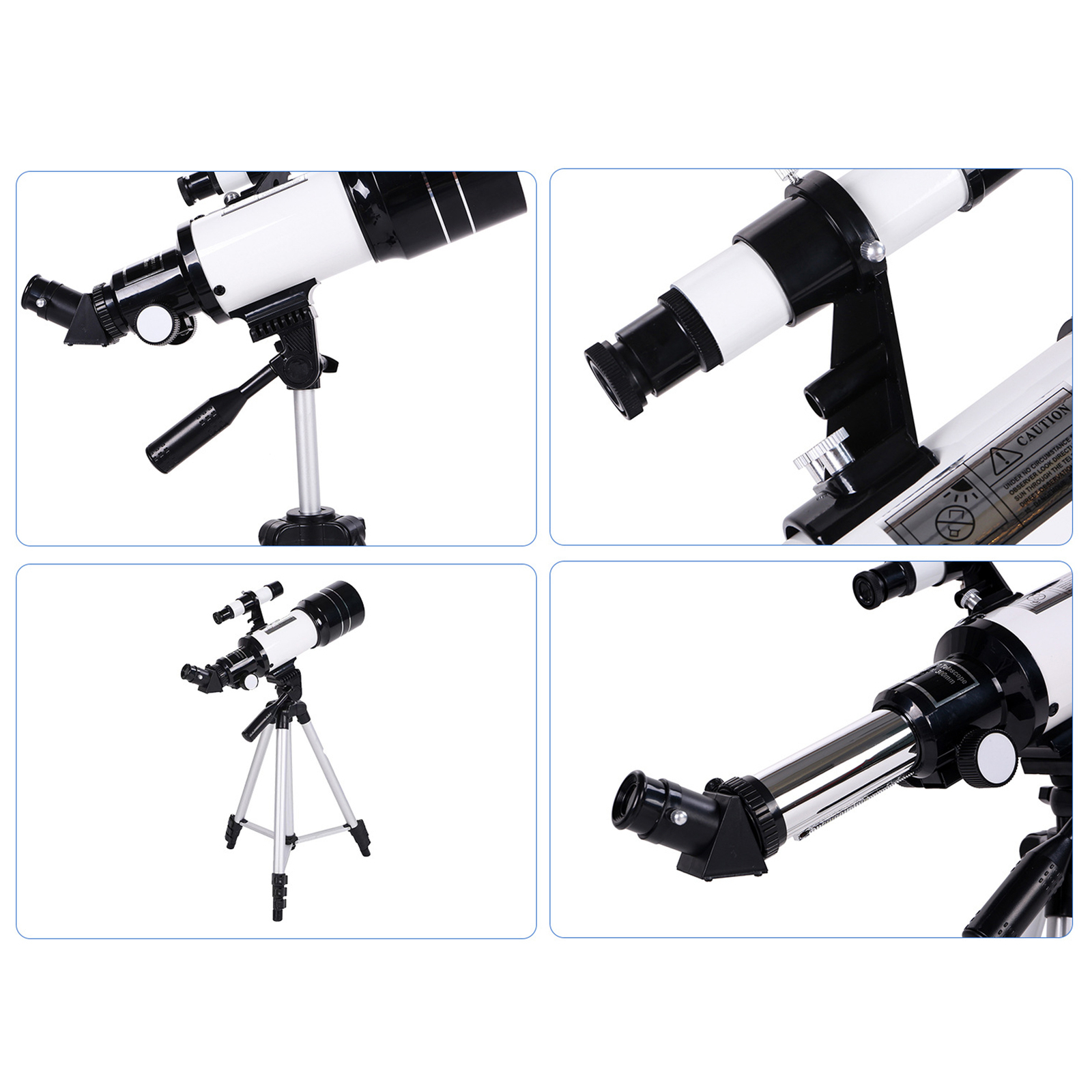 70mm Large Aperture Astronomical Refractor Portable 300mm Focal Length ...