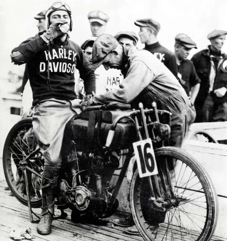 Harley Davidson Motorcycle Racing Team Early Days Vintage 8x10 PHOTO ...