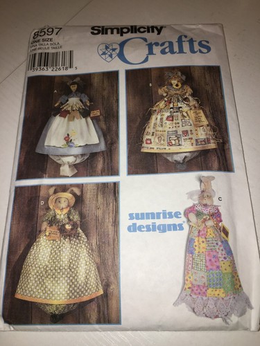 CRAFTS UNCUT SIMPLICITY 8597 Sewing Pattern 26" PLASTIC BAG HOLDER ...