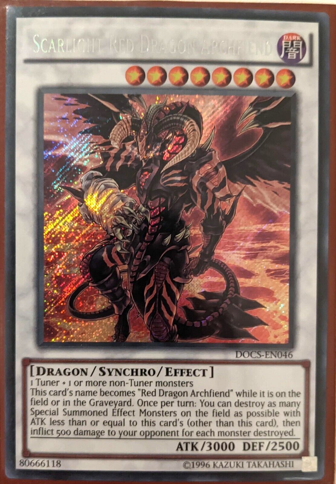 YuGiOh Scarlight Red Dragon Archfiend Secret Rare DOCS-EN046 | eBay