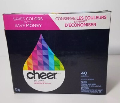 Cheer Ultra Stay Colorful Fresh Clean Scent Powder Laundry Detergent 40 ...