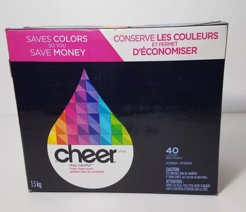 Cheer Ultra Stay Colorful Fresh Clean Scent Powder Laundry Detergent 40 ...