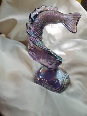Fenton Iridescent Carnival Glass - Fish Paperweight | eBay