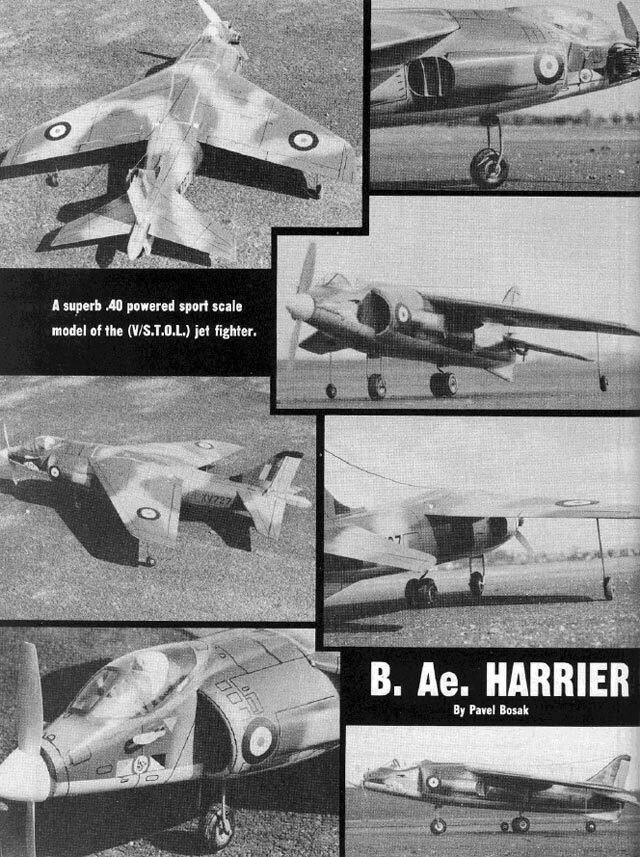 Model Airplane Plans (RC): Hawker Harrier 36" Sport-Scale for .40 ...