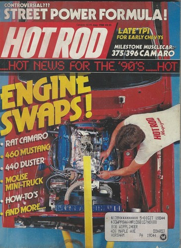 HOT ROD Magazine May 1988 - Engine Swaps / Fuschia Flyah / Mac's Attack ...