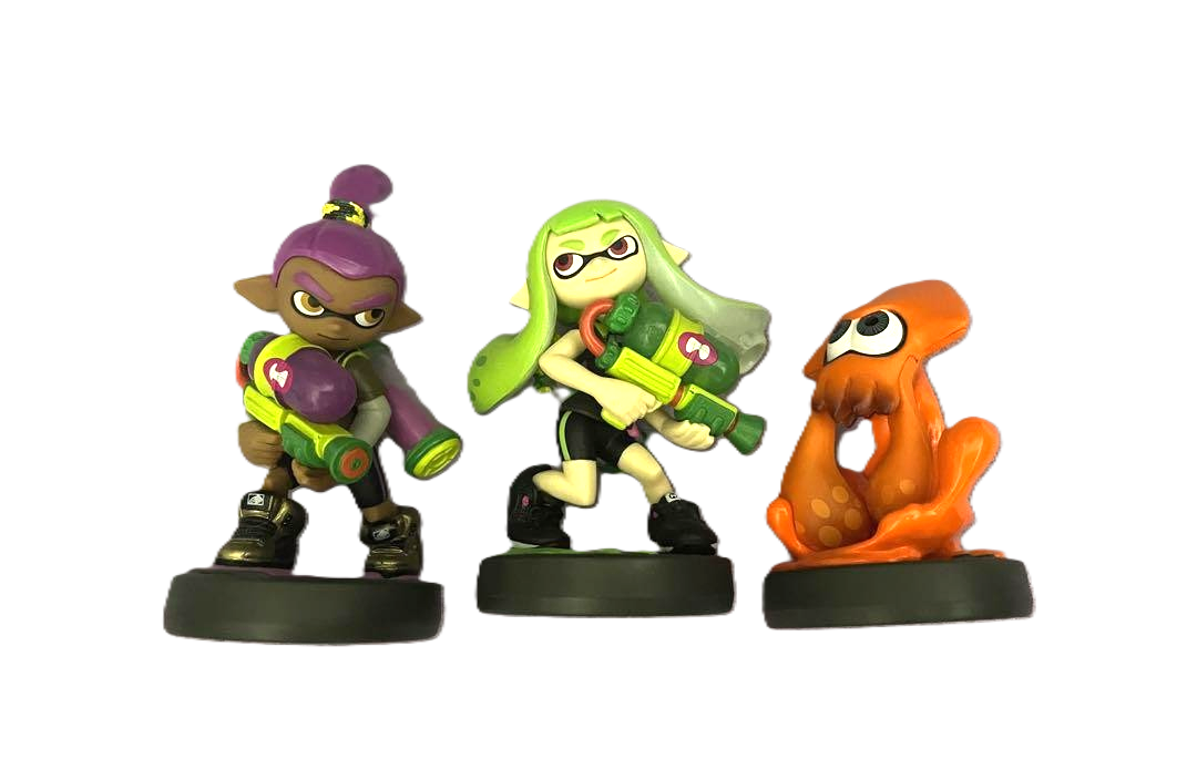Nintendo amiibo Splatoon Lime Green Girl Purple Boy Orange Squid ...