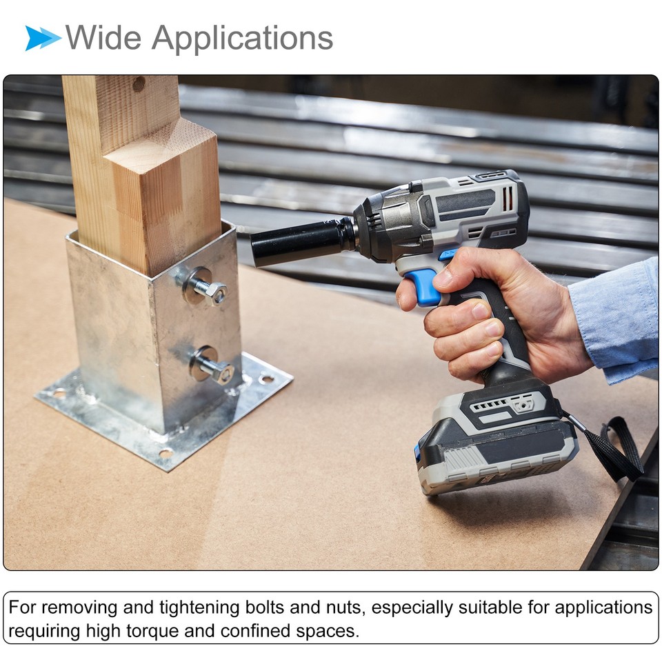 Deep Impact Socket 1/2" Drive 19mm CR-V Steel Round Corner 6 Point for ...