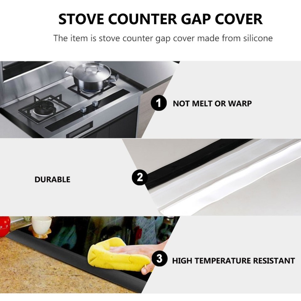 4 PCS Silicone Gap Strip Cooker Edge Kitchen Worktop Protector Filler ...