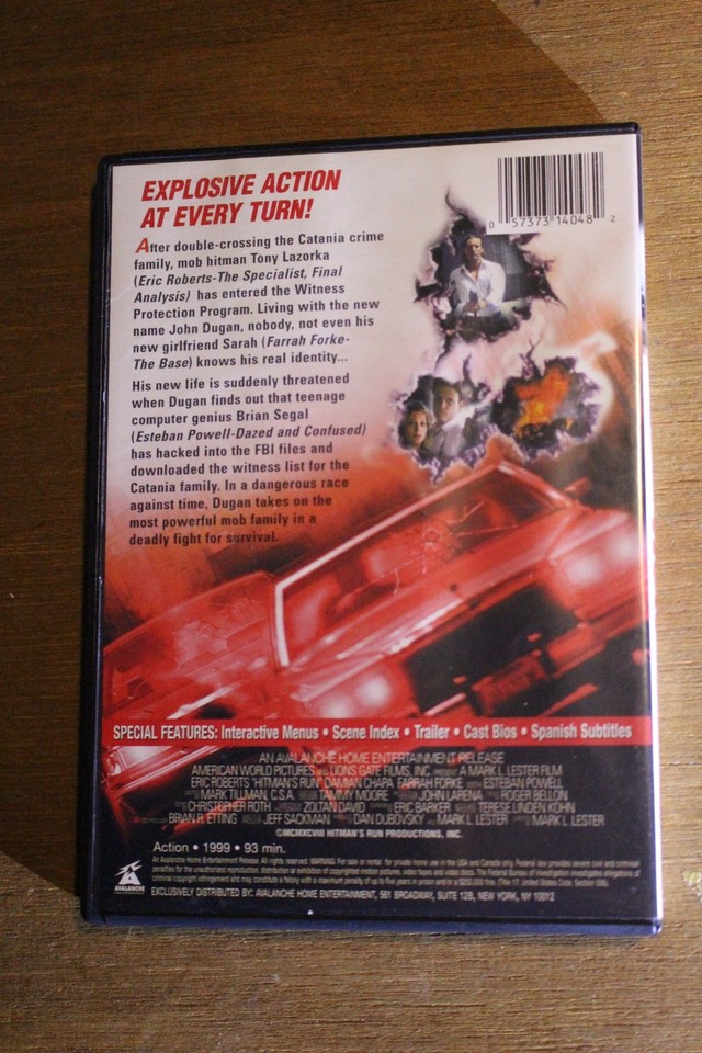 Hitman's Run, 1999, DVD, watched once, Eric Roberts _b55 | eBay