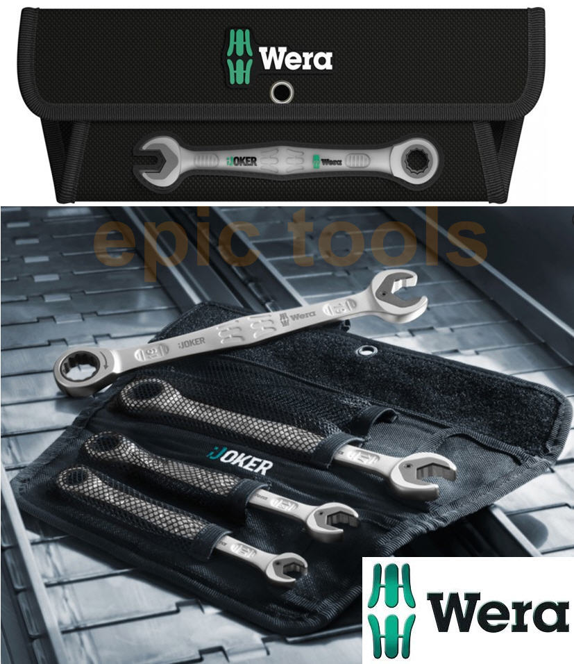 WERA 4 Piece JOKER Combination Ratchet Spanner Set,10mm,13mm,17mm,19mm ...