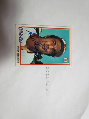 1978 Topps Mark Belanger signed Baseball Card | eBay