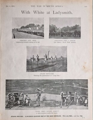1899 PRINT BOER WAR 53rd BATTERY ROYAL FIELD ARTILLERY STAFF OFFICERS ...