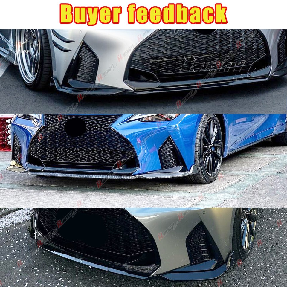 For 2021-2024 Lexus IS350 F-Sport Carbon Style Front Bumper Lip Side ...
