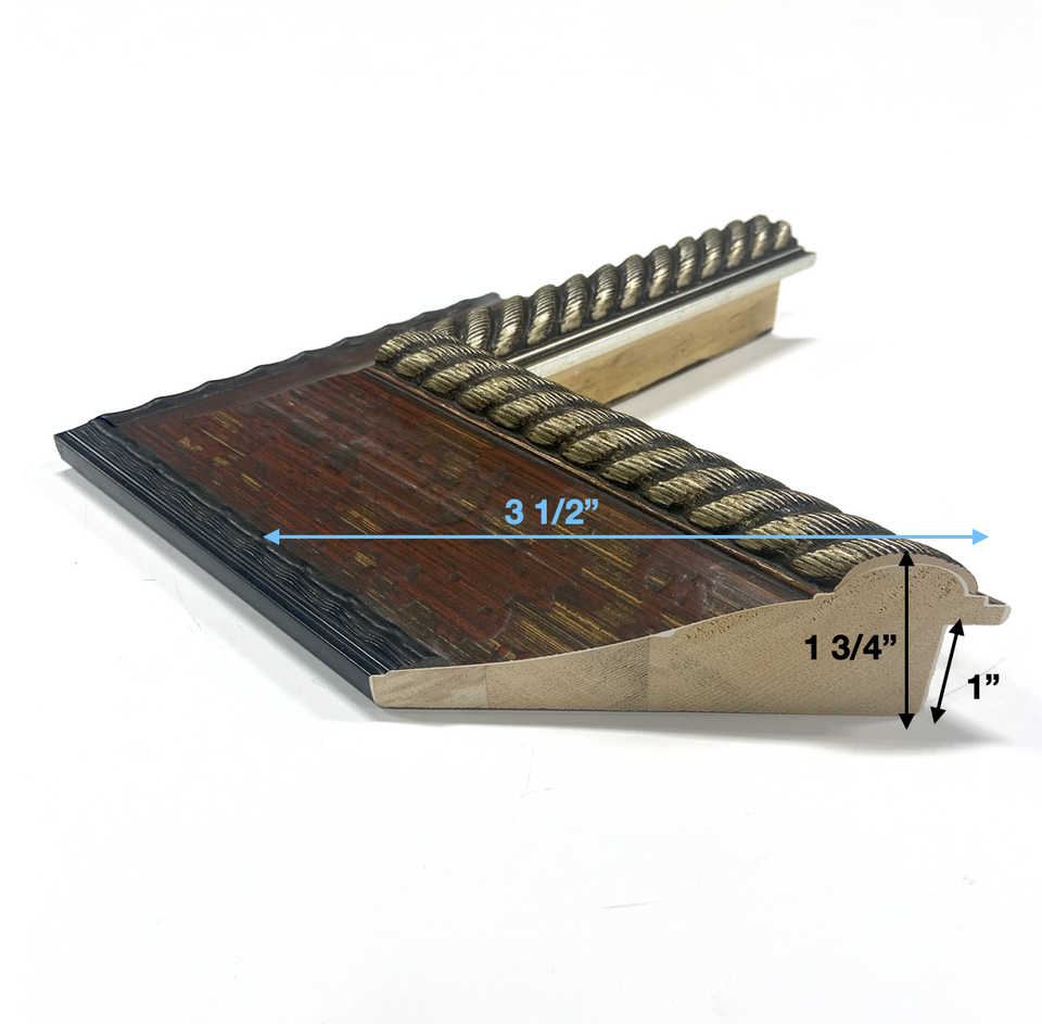 3 1/2" Readymade Wood Picture Frame (Antiqued Red with Rope) | eBay