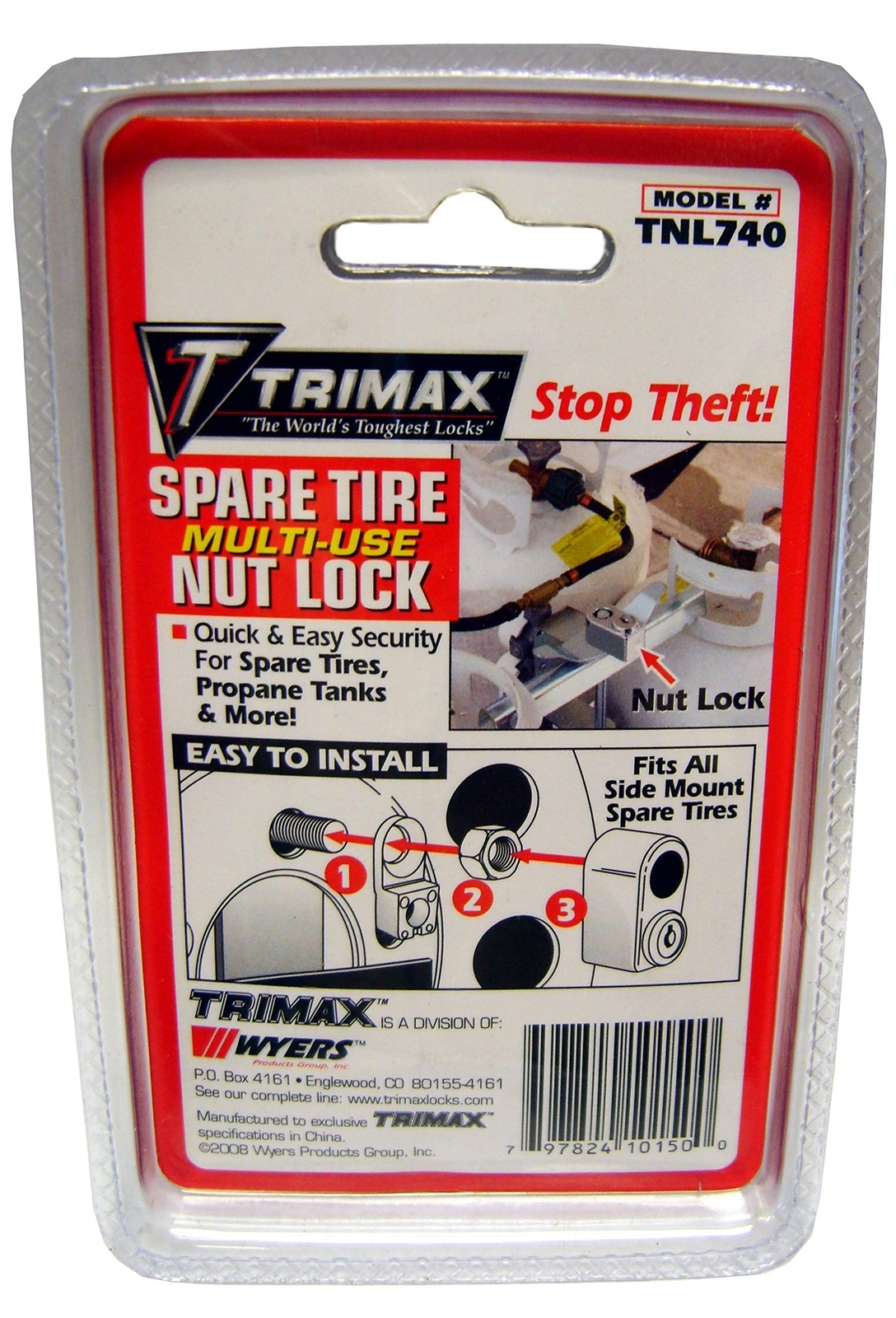 Trimax A-33060-SPK TNL740 Spare Tire Nut Lock for Side Mount Spare ...