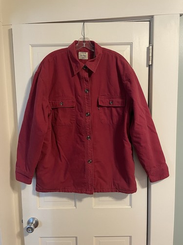 Lakin McKey Key Women’s Sherpa Lined XL Shirt Jacket Shacket Red Denim ...