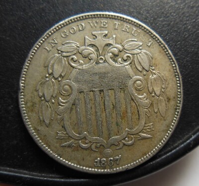 1867 SHIELD NICKEL, RAYS, CERTIFIED F-04/SNV S1-3000.5 BY HOWARD ...