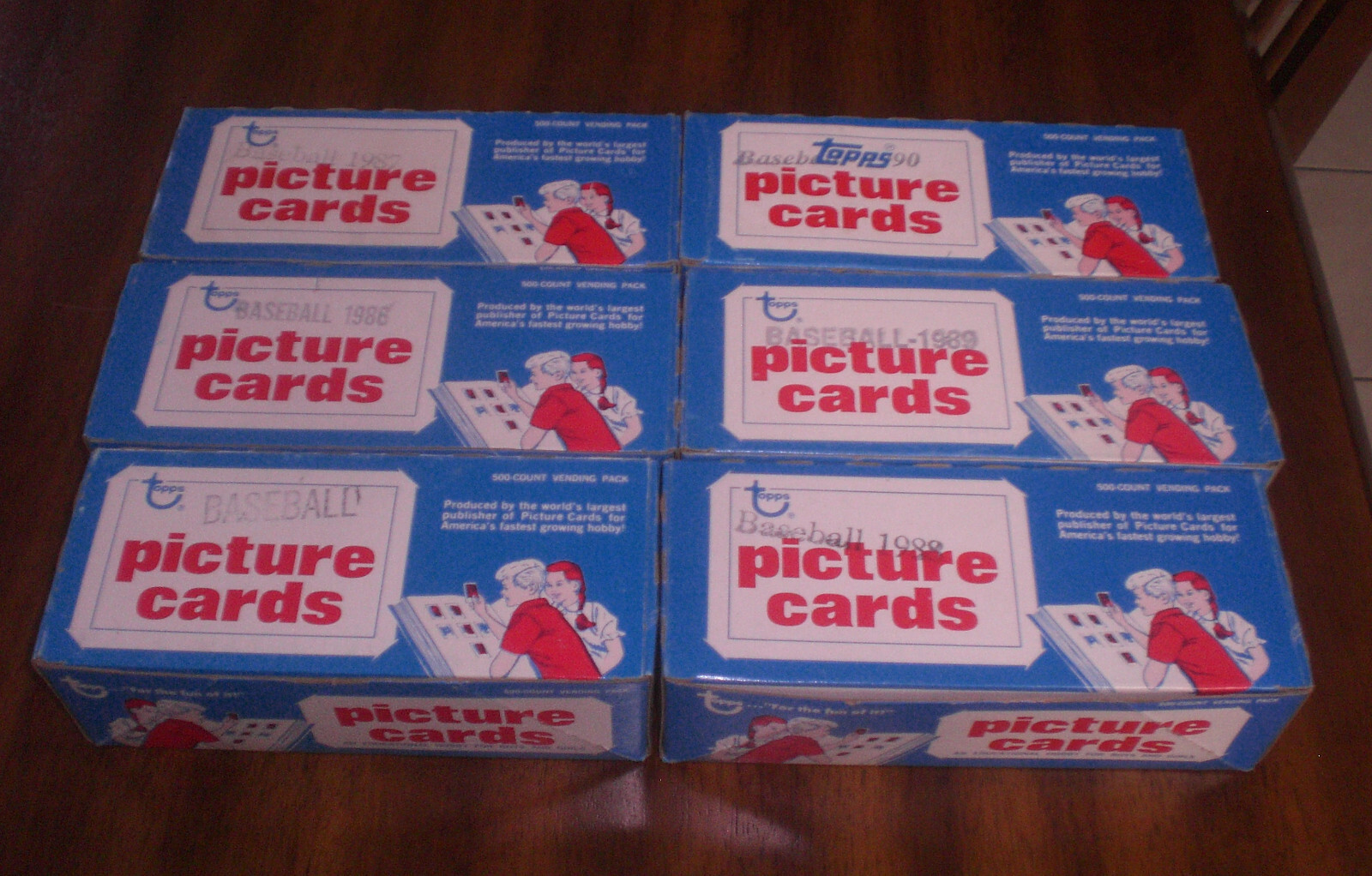 1985 1986 1987 1988 1989 1990 TOPPS UNOPENED BASEBALL CARD VENDING ...