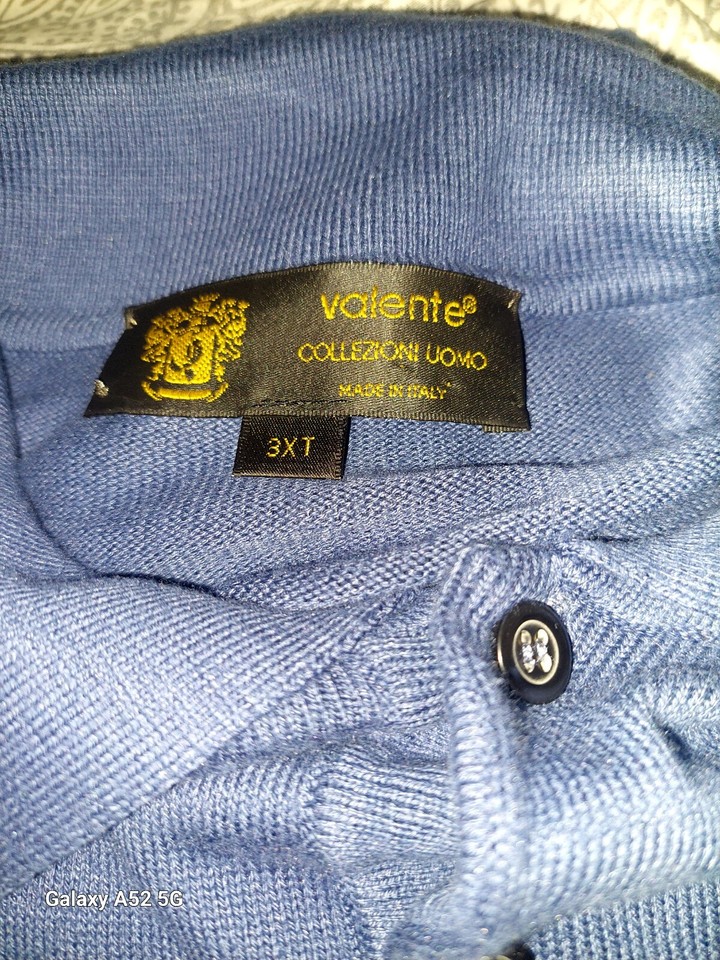 Valente Collezioni Uomo Mens Polo Style Shirt Size 3XT Blue Very Soft ...