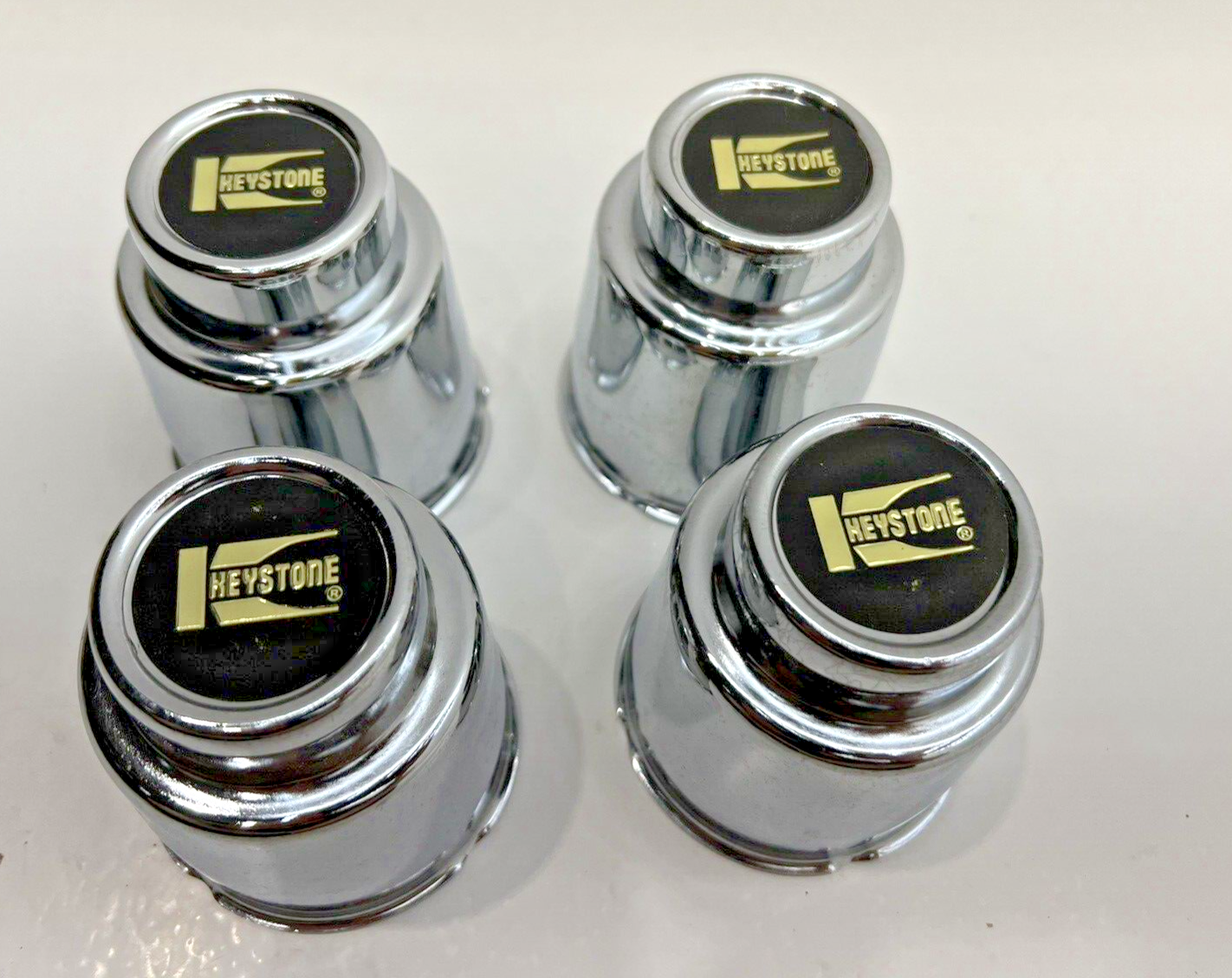 Keystone Wheels Center Caps Push Through Style Rim Covers Chrome Emblem ...