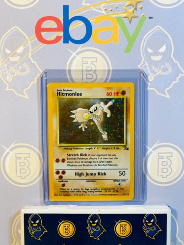 Hitmonlee 7/62 MP/LP Played Fossil Set 1999 Pokemon Card Holo Rare ...